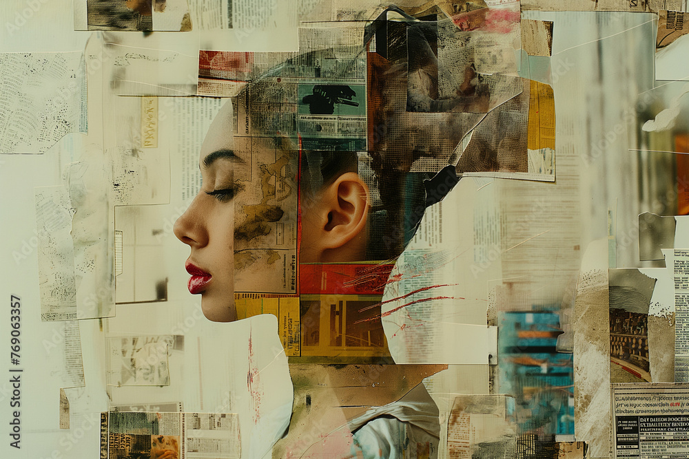 Channeling the Dadaist pioneer, this collage fuses various elements ...
