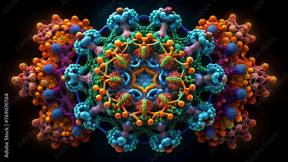 Protein Folding Visualization: Intricate 3D Model Depicting Molecular ...