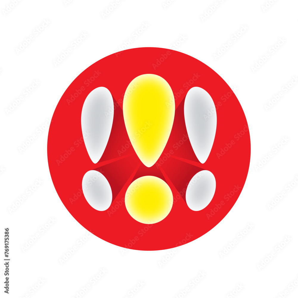 three exclamation marks in red circle. perspective exclamation mark ...