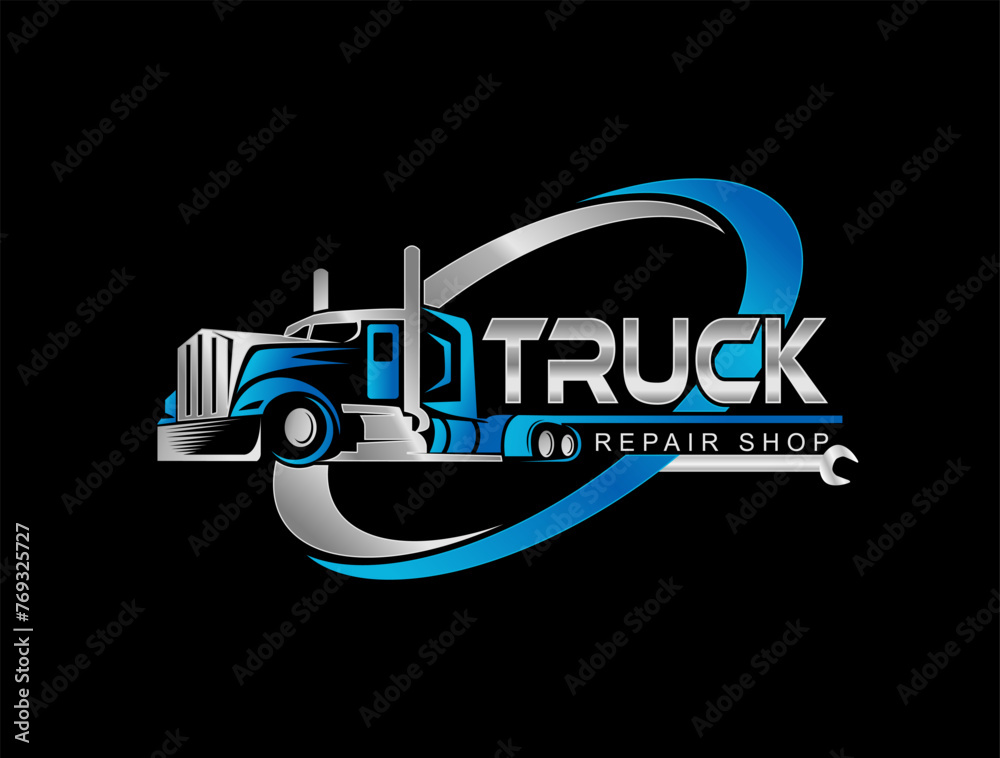 truck repair diesel mechanic logo Stock Vector | Adobe Stock