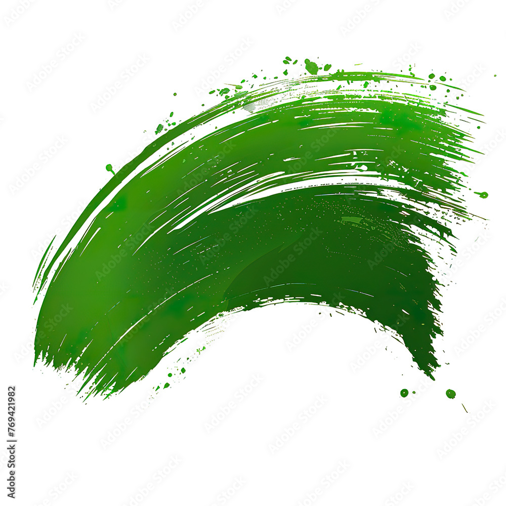 Green brush stroke and texture. Grunge abstract hand - painted element ...