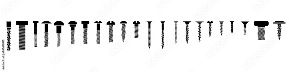 Self-tapping screw icon vector set. Screw illustration sign collection ...