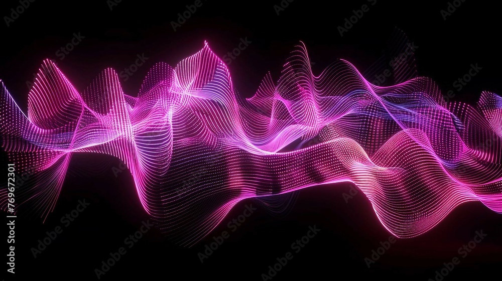 an oceanic pink digital background resembling sound waves, with ...