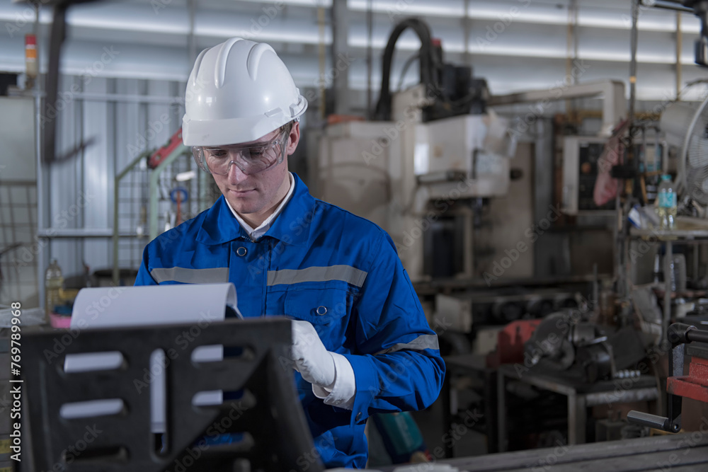 Diversity, colleague of industry heavy team engineer production line in ...