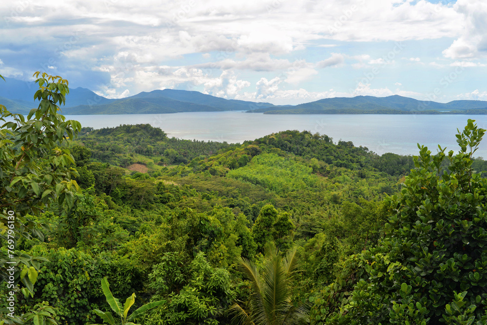 Panoramic view from the observation deck of the Chocolate Hills in the ...