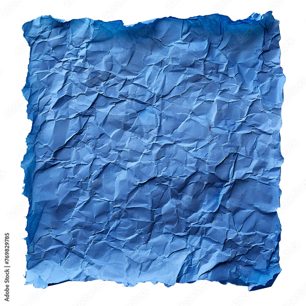 Blue crumpled paper top view PNG. Blue old paper texture for overlay ...