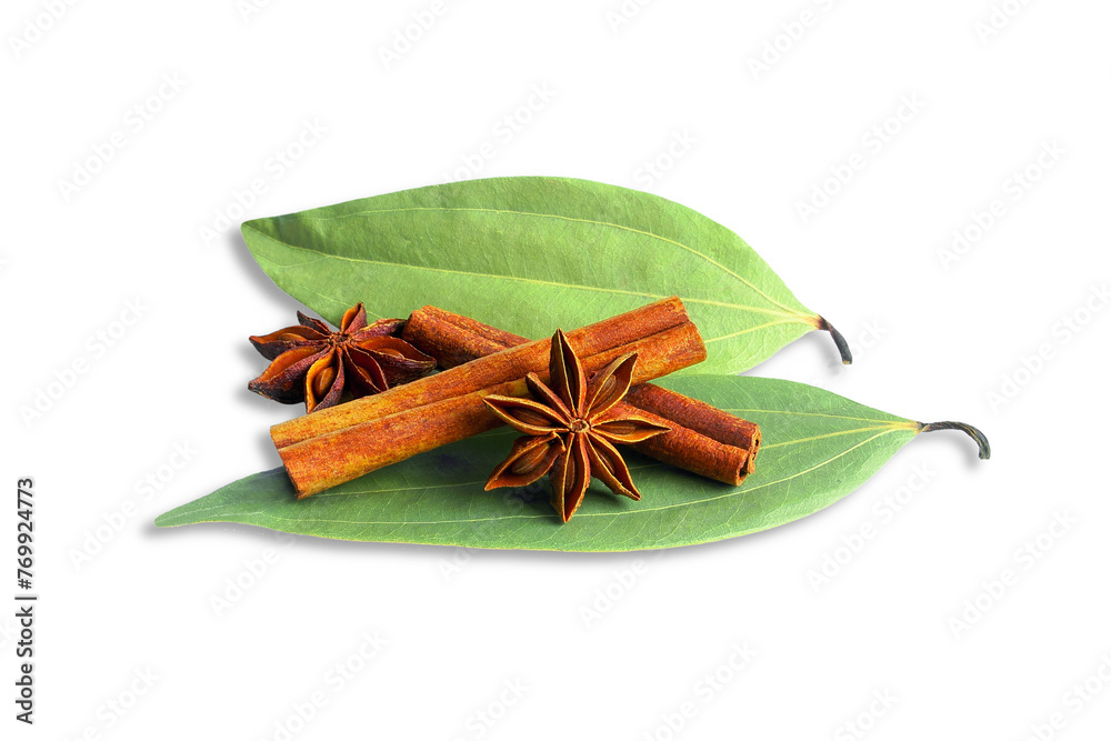 cinnamon stick,anise and Dried bay leaf or bay laurel leaves,Laurus ...