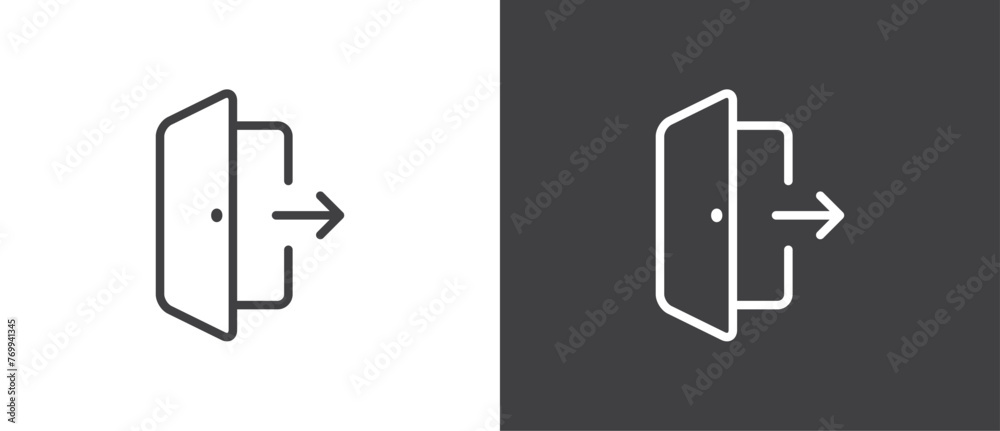 Logout icon vector. Log out symbol in trendy line style, Log out icon ...