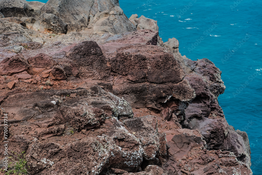 Weathered and oxidized basalt Makapuu point，from the Koʻolau volcano in ...