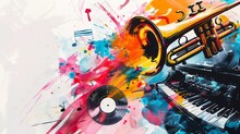 Musical Instrument And Notes Art Free Stock Photo - Public Domain Pictures