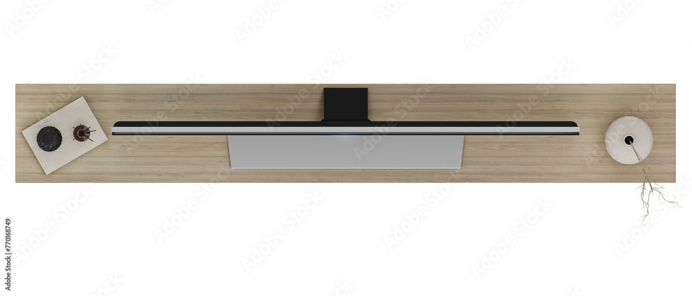 tv unit, top view, on transparent background, 3d rendering Stock ...