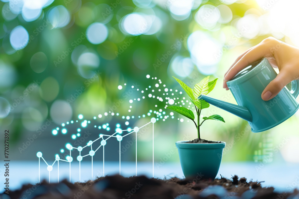 Nurturing Growth Investment, Financial Prosperity Concept, Sustainable ...