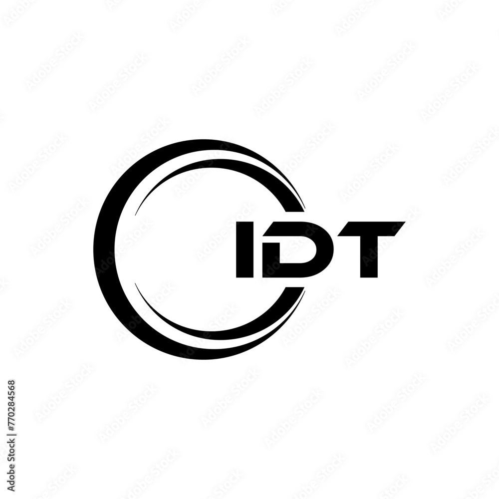 IDT letter logo design with white background in illustrator, cube logo ...