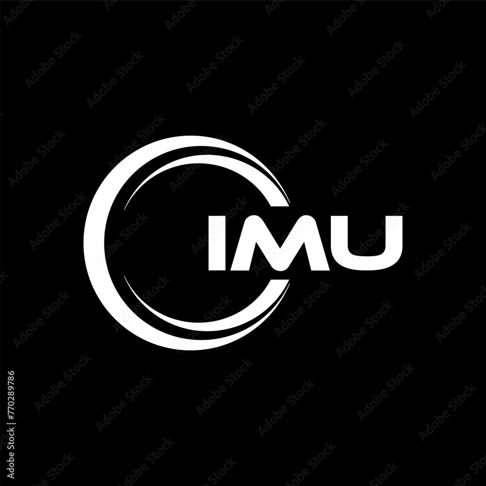IMU letter logo design with black background in illustrator, cube logo ...