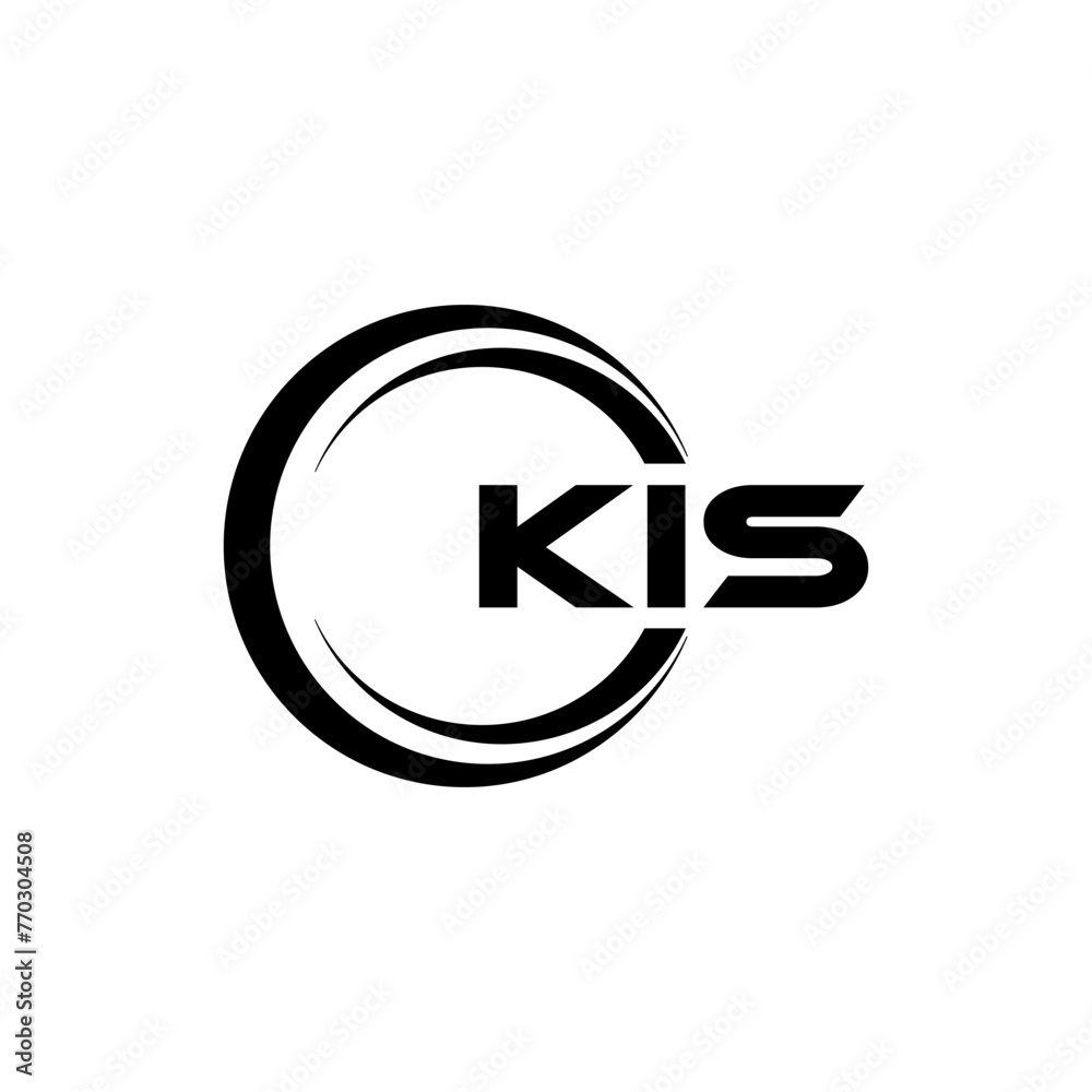 KIS letter logo design with white background in illustrator, cube logo ...