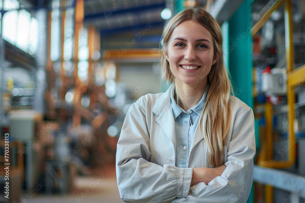Women engineer smile and factory background. Stock Photo | Adobe Stock