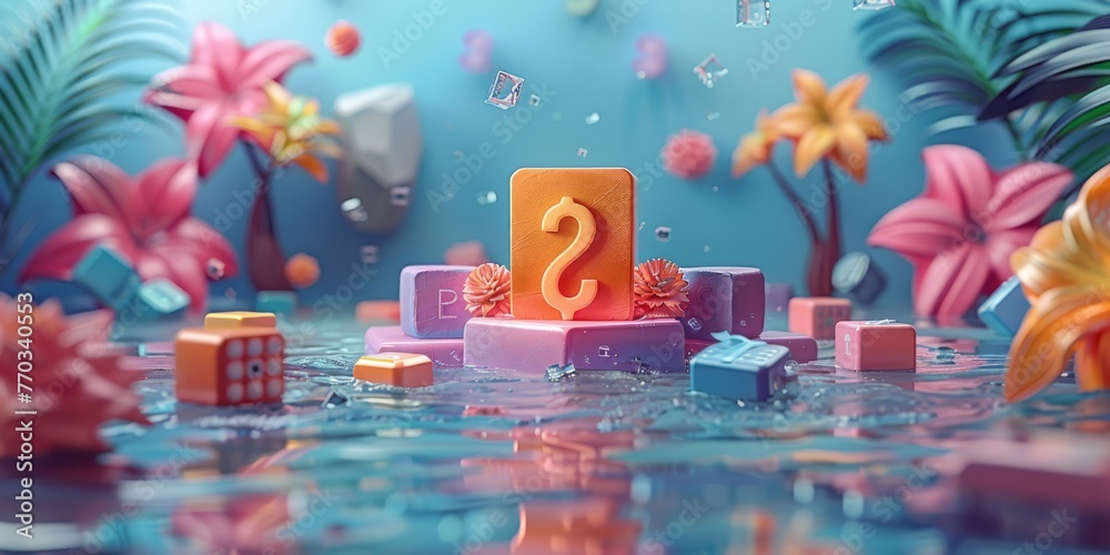 Whimsical 3D render of a friendly, calculator wizard casting magical ...