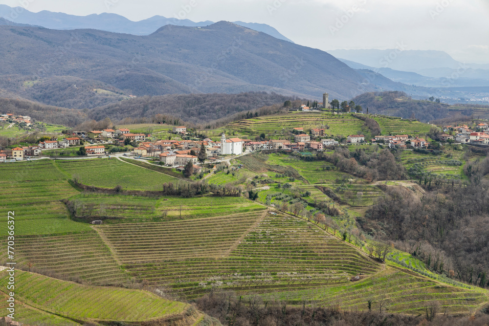 Panoramic view of the Collio hills, Cormons, between Gorizia and Nova ...