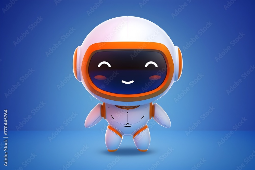 Adorable Robotic Baby Icon in Cheerful D Render with Friendly Facial ...