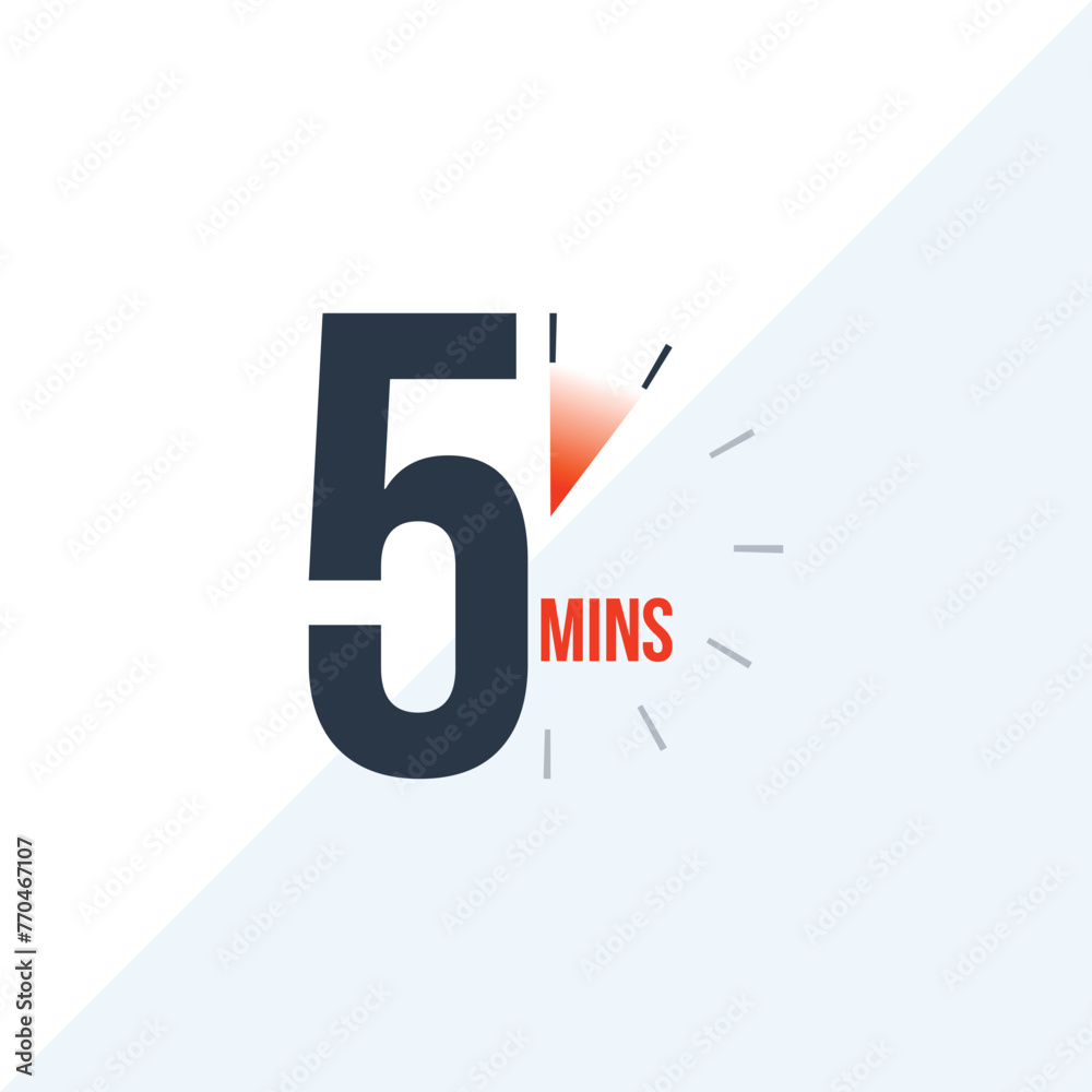 timer 5 minutes clock icon logo for web and app use Stock Vector ...