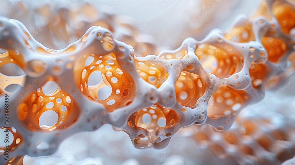 A macro photograph of a latticelike structure created with a ...