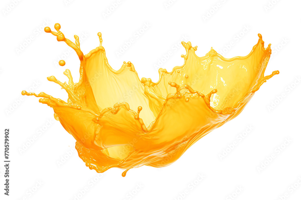 Orange juice wave swirl splash isolated in a transparent background ...