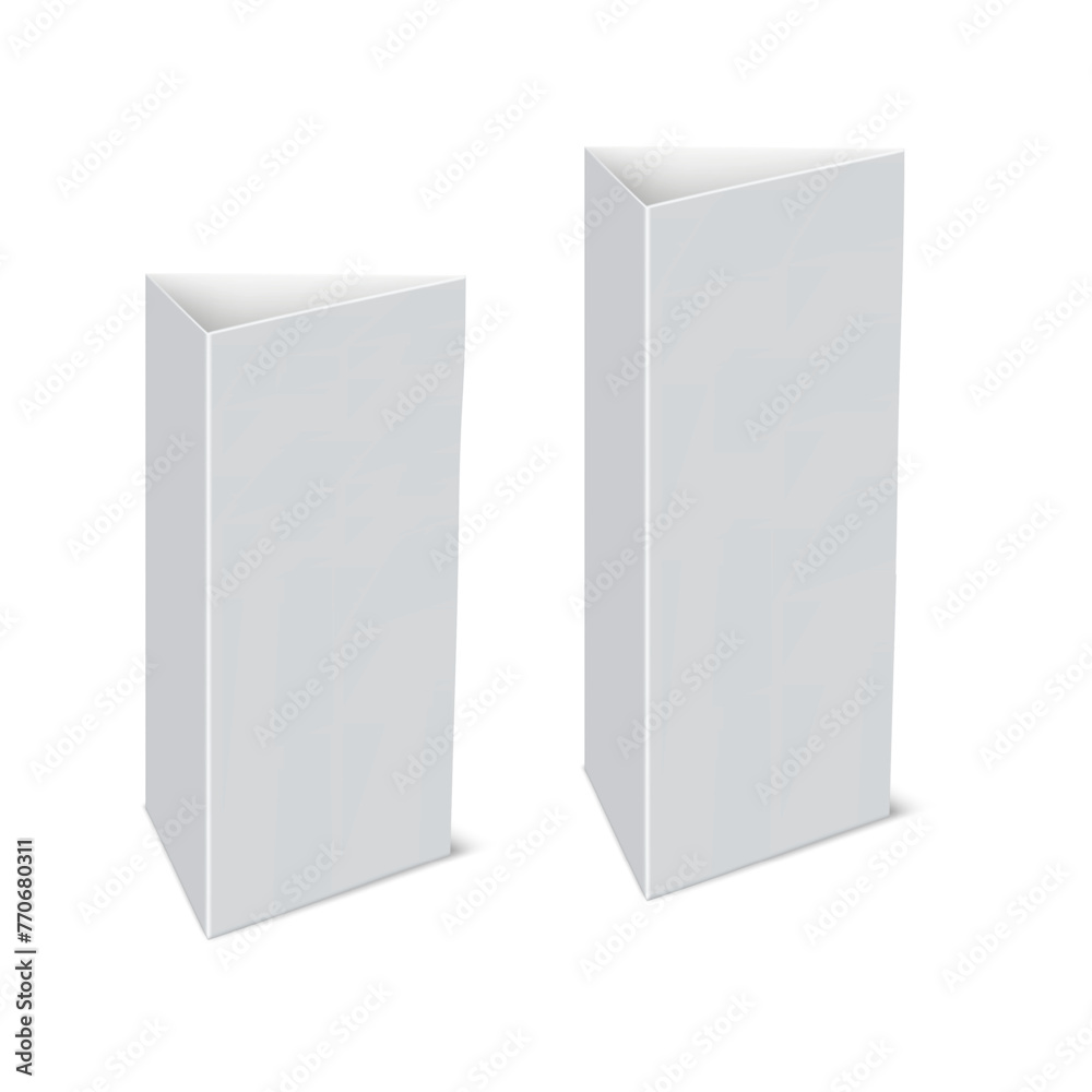 Table talker template. White blank triangular 3 panel paper countertop ...