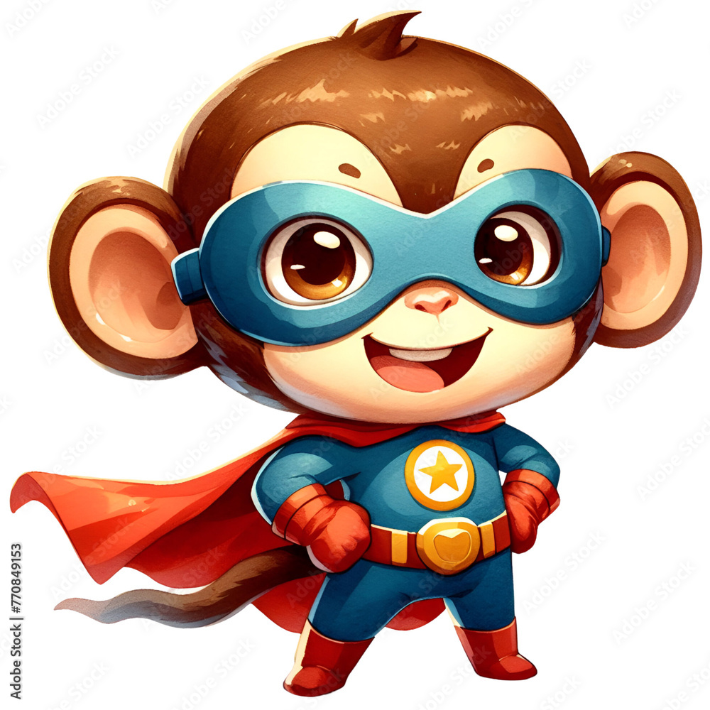 Watercolor Cute Animal Superheroes Clipart, Cute Baby Animals PNG ...