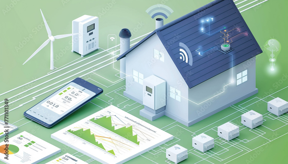 Smart Energy Management Solutions, smart energy management solutions with an illustration of IoT ...