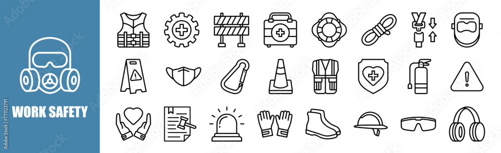Vettoriale stock di Work Safety icon set for design elements | Adobe Stock