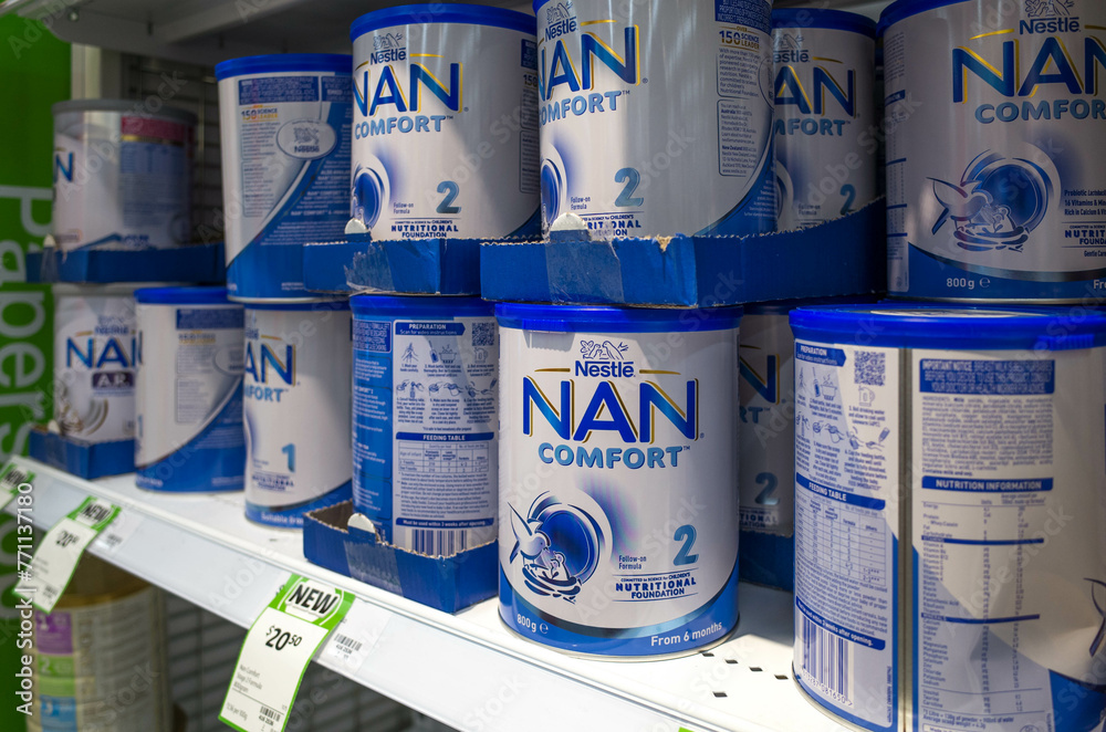 Melbourne, VIC Australia - June 1st 2021: Some cans of Nestle Nan ...