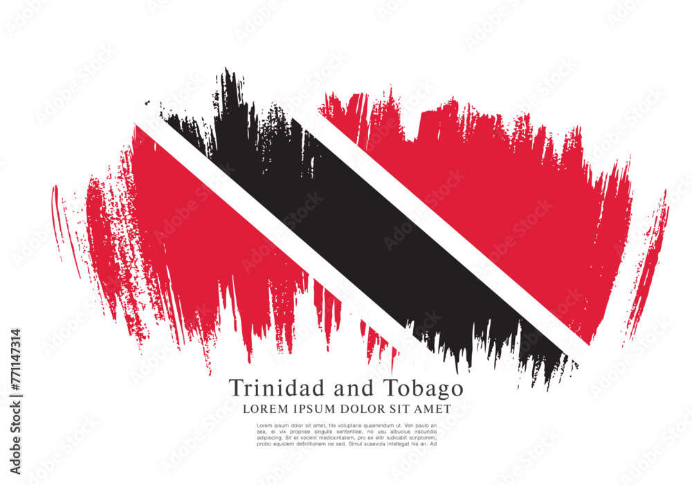 Flag of Trinidad and Tobago, brush stroke background Stock Vector | Adobe Stock