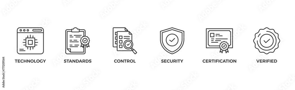 ISO27001 banner web icon vector illustration concept for information ...