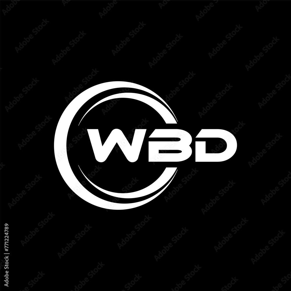 WBD letter logo design with black background in illustrator, cube logo ...