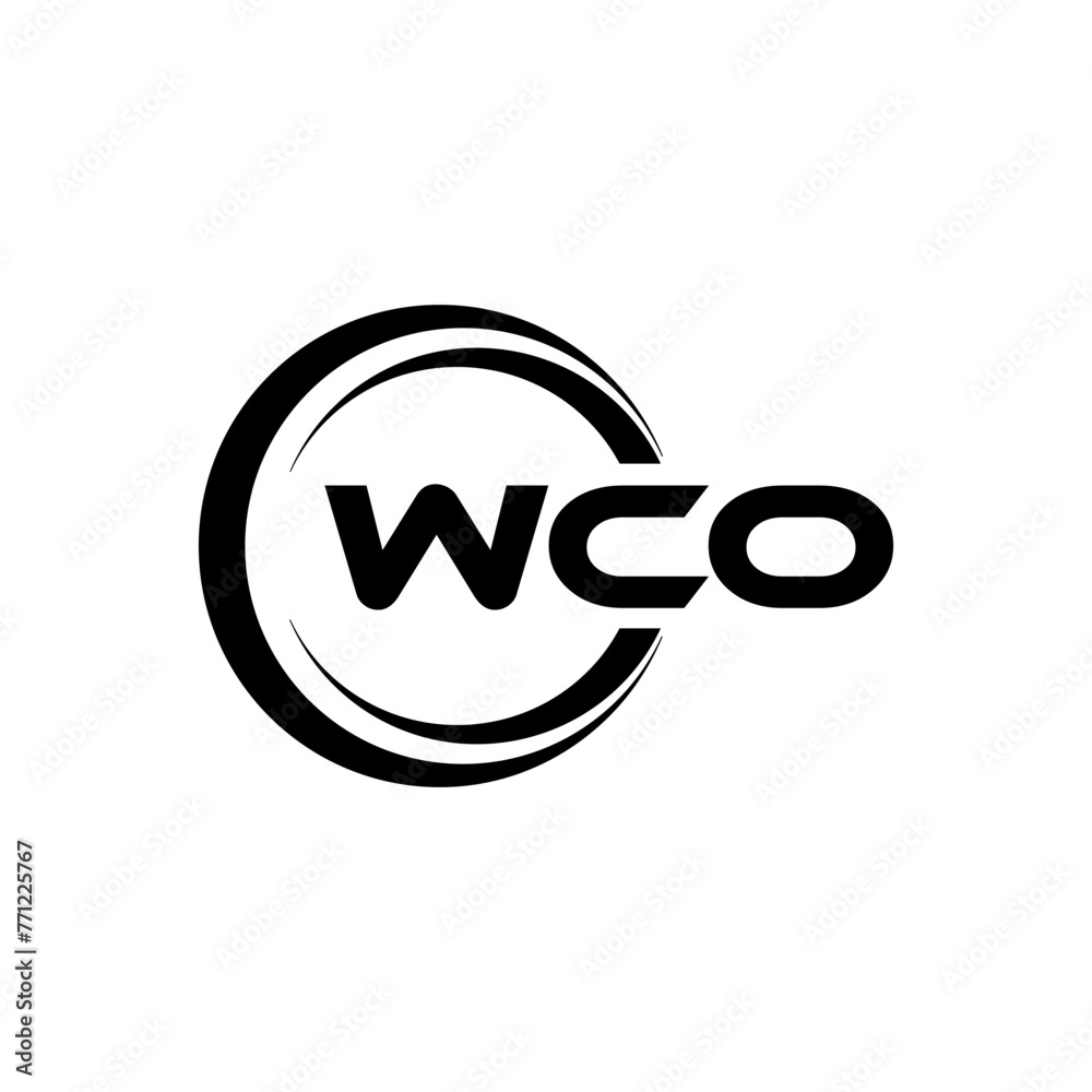WCO letter logo design with white background in illustrator, cube logo ...