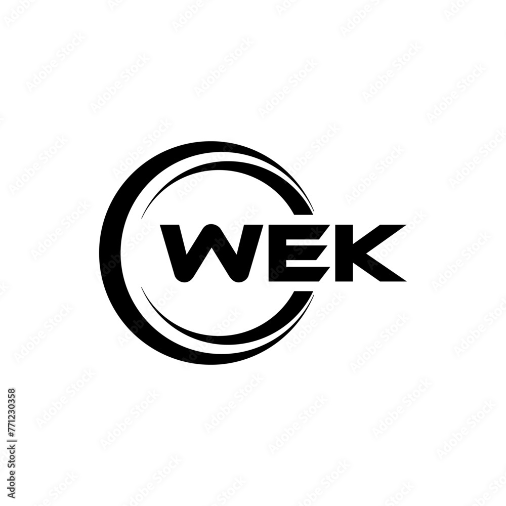 WEK letter logo design with white background in illustrator, cube logo ...