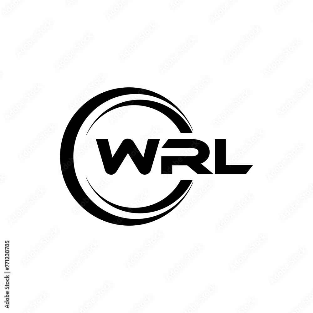 Vector de Stock WRL letter logo design with white background in ...