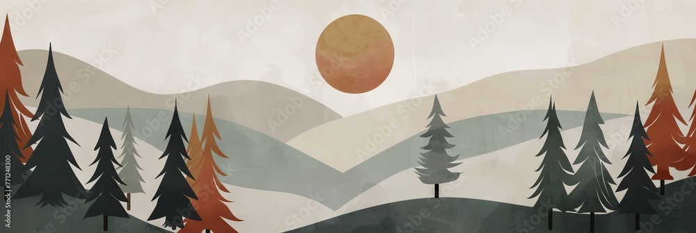 Illustration Stock Abstract geometric shapes in earth tones and ...