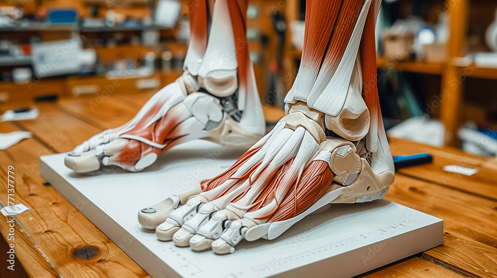 A detailed scene showing the application of biomechanics in designing ...