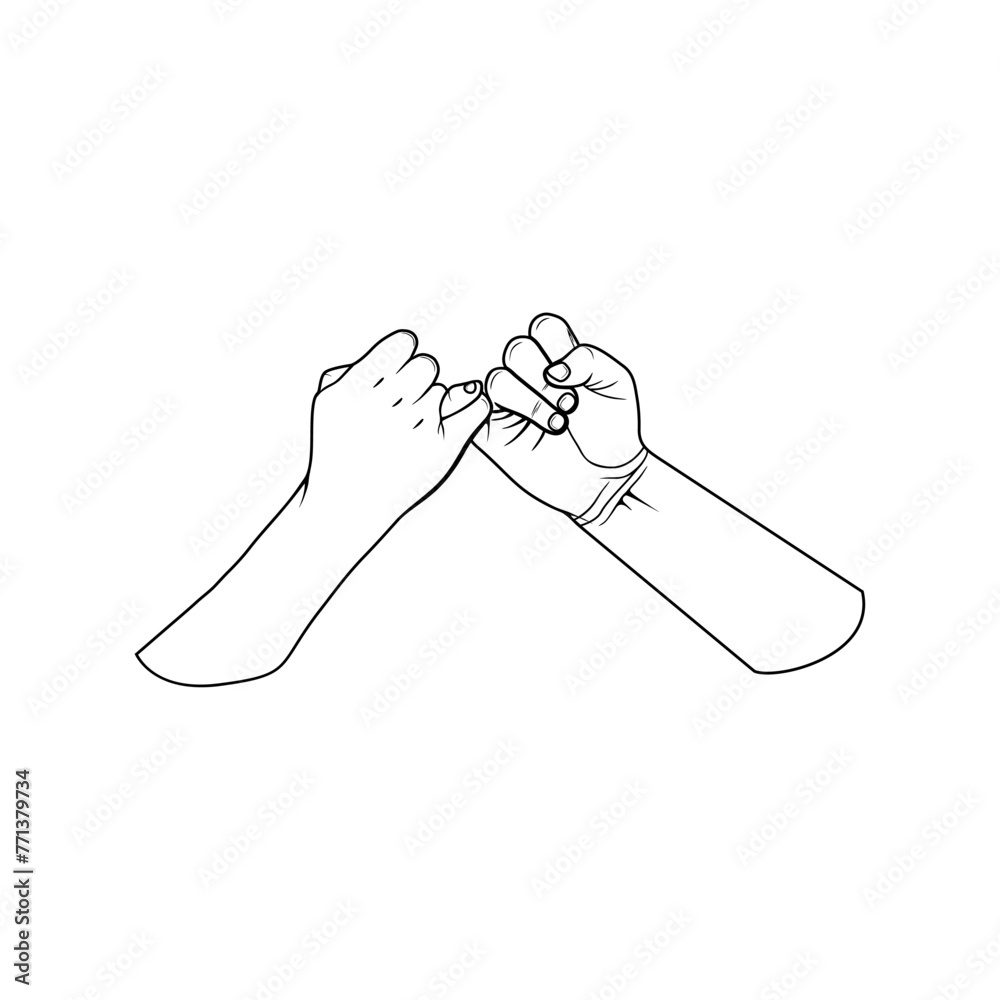 interlocking little fingers symbolizes swearing and promising black and ...
