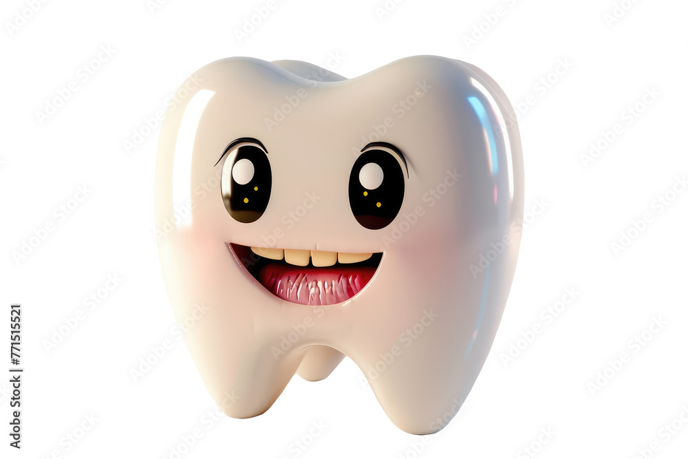 Cute cartoon teeth isolated on white background, clipart. Png with ...