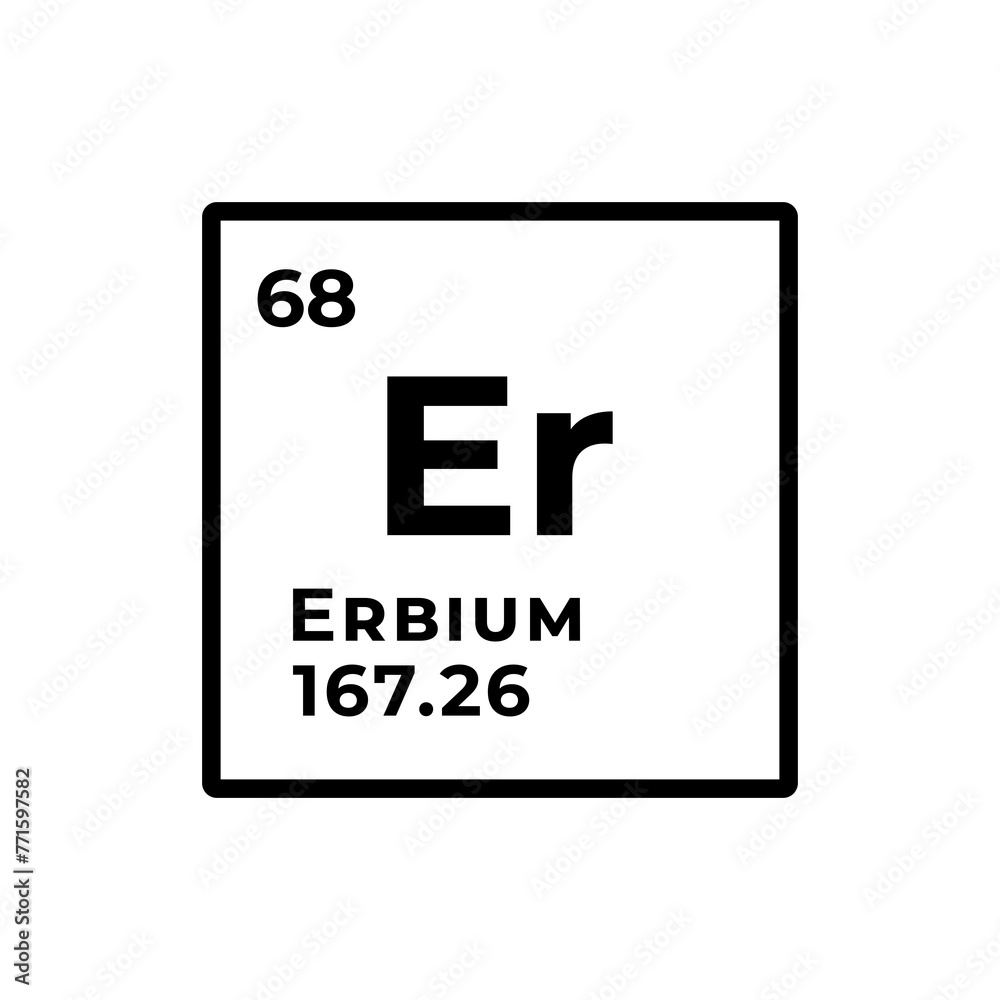 Erbium, chemical element of the periodic table graphic design Stock ...