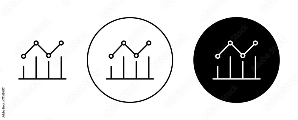 Stats icon set. increasing statistic graph vector symbol. growing chart ...