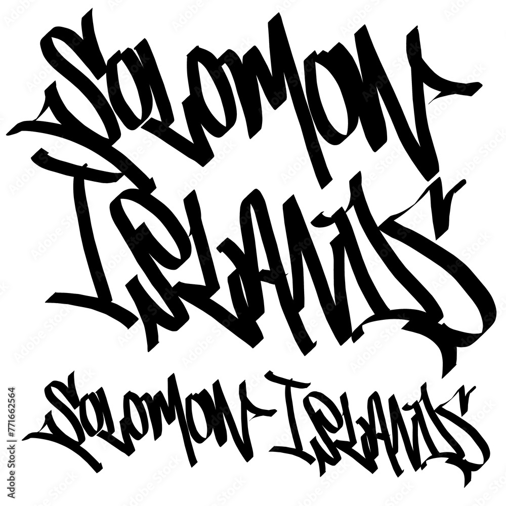 SOLOMON ISLANDS letter the country name on the world digital ...