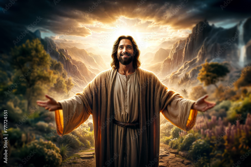 Jesus Christ Welcoming to the Kingdom of God - Divine Invitation to ...