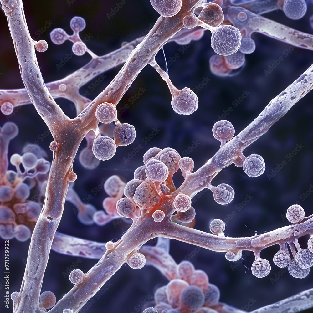 Candida Albicans Fungus Microscopic View in Medical Research Stock ...
