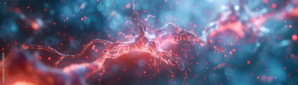 Digital visualization of active neural network synapses, with sparkling ...