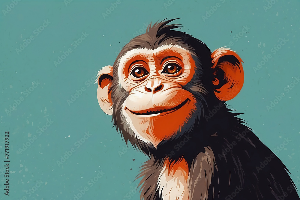 cartoon monkey, childrens book monkey, primate, ape, chimpanzee ...