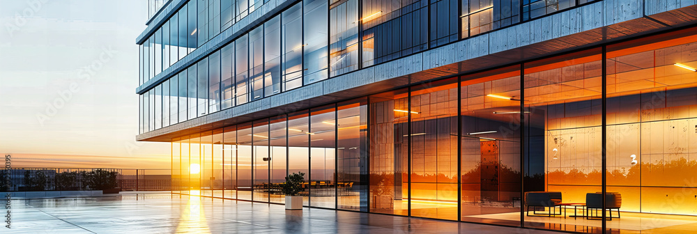Urban Night Scene: Modern Architecture with Illuminated Facades and ...