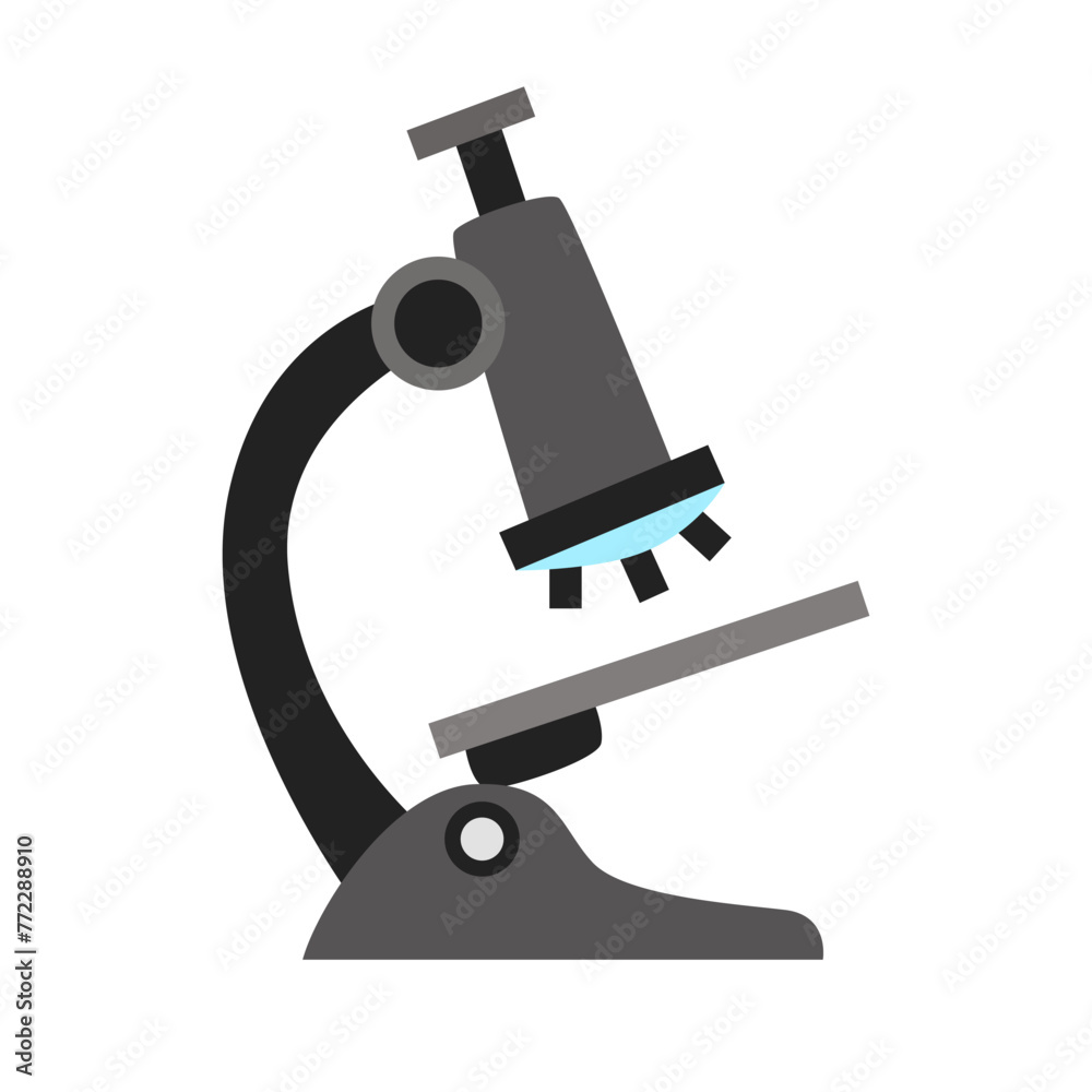 Vector illustration of cartoon microscope isolated on white background ...